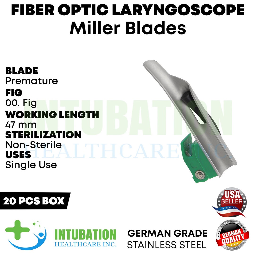 Miller Blades Fig. 00 Single Use Premature Size Fiber Optic ...