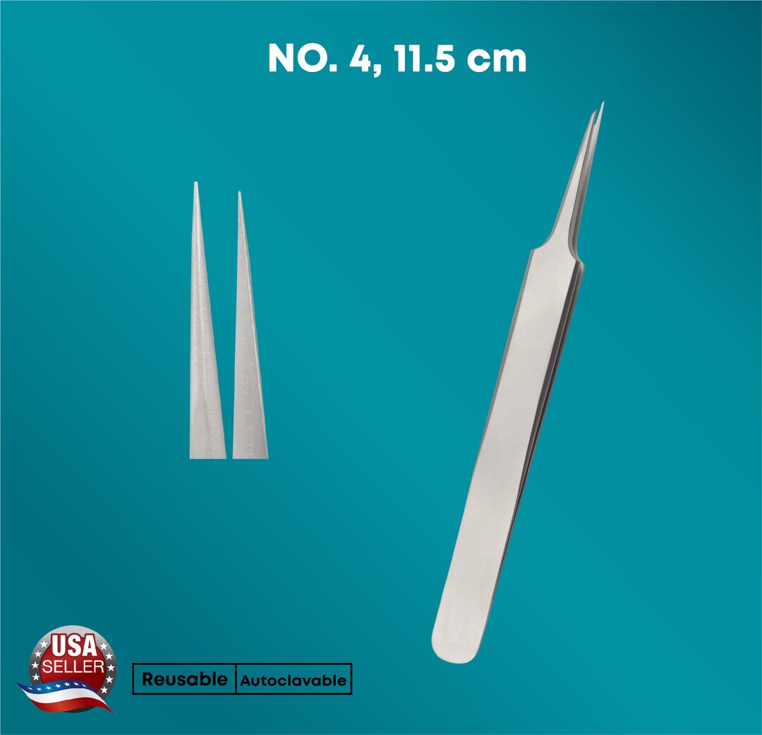 Jeweler's Forceps No. 4, 11.5cm Stainless Steel Precision Gripping ...