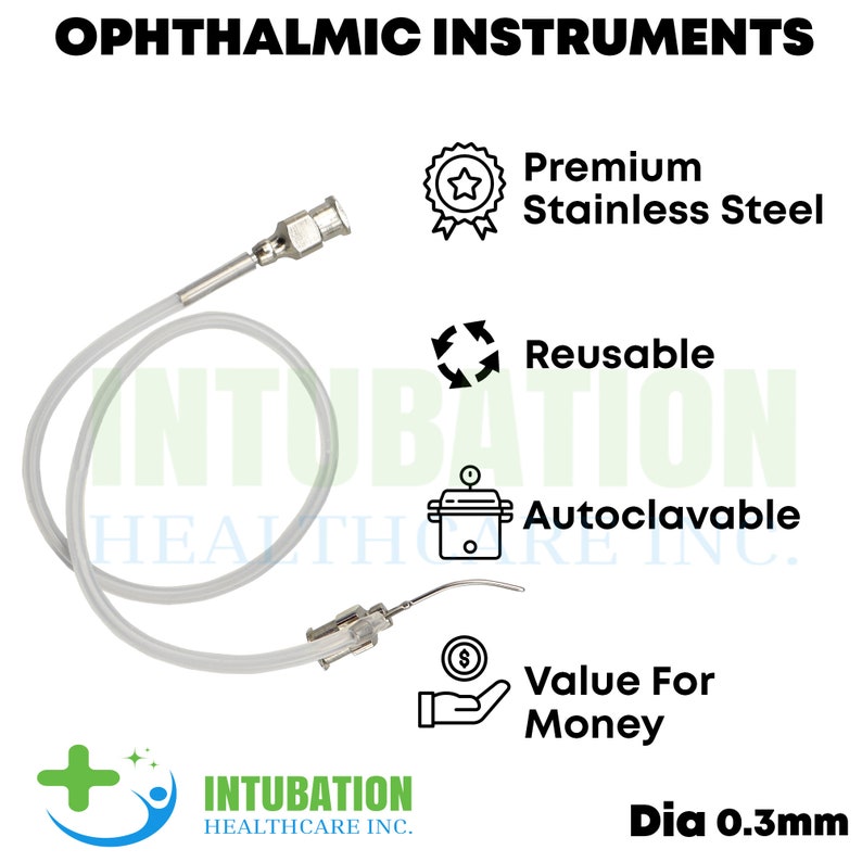 Simcoe Irrigation Aspiration Cannula 23G 0.3mm Aspirating Curved ...