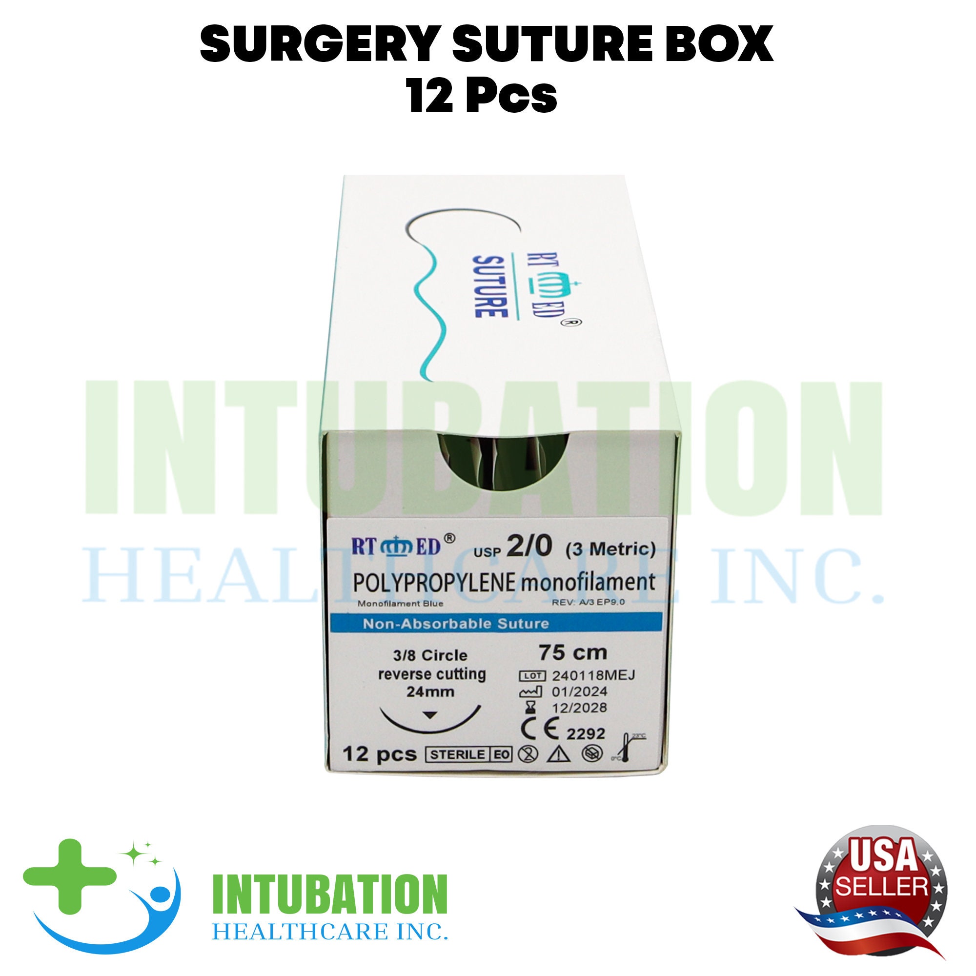 2/0 Surgical Suture Polypropylene Monofilament Thread Sterile Sutures ...