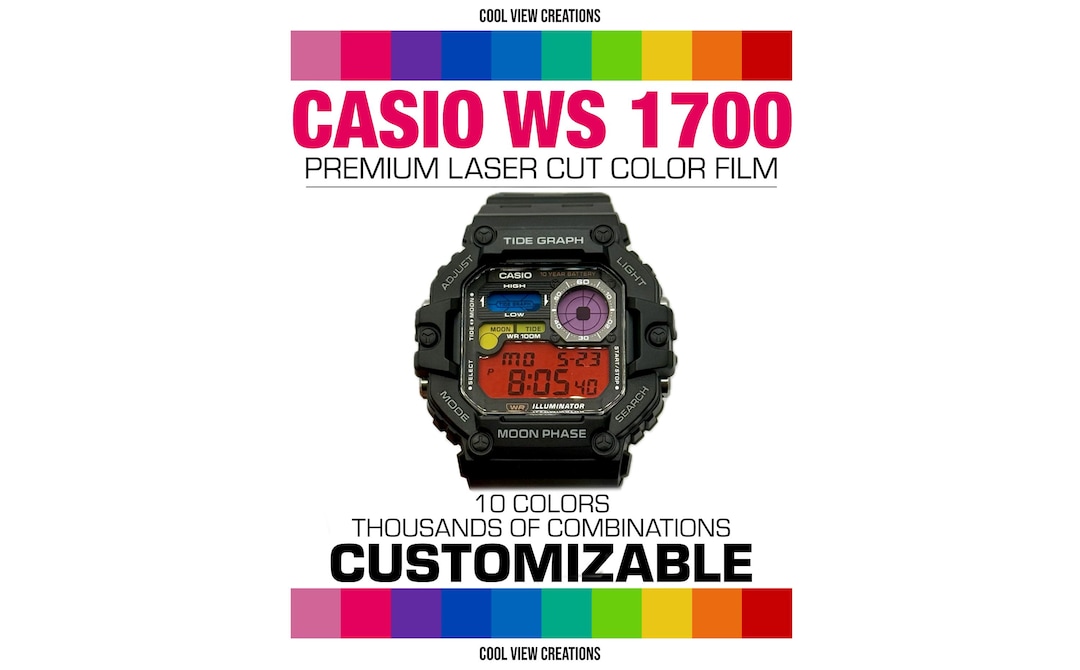 Casio WS 1700 Series Precise Laser Cut Color Film Set Only (color Mod ...