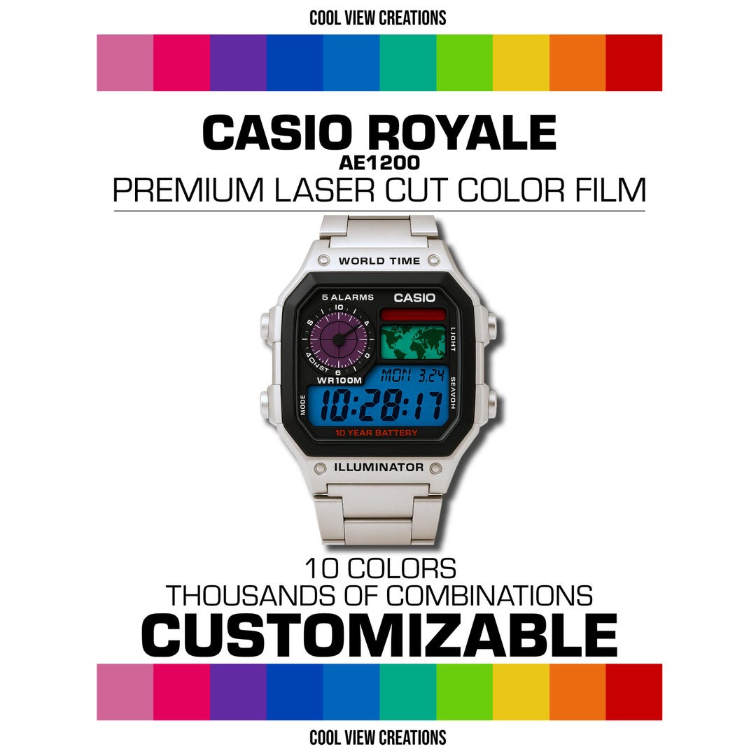Casio AE1200 Series (casino Royale) Precise Laser Cut COLOR FILM SET ...
