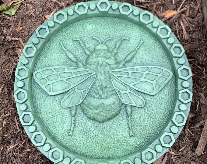 Cast Stone Bumble Bee Stepping Stone (moss) and Yard Sculpture - Etsy