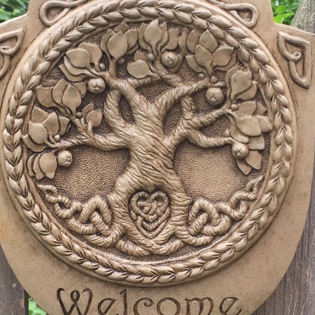 Tree of Life Welcome Plaque Garden Art in Concrete (brownstone) - Etsy