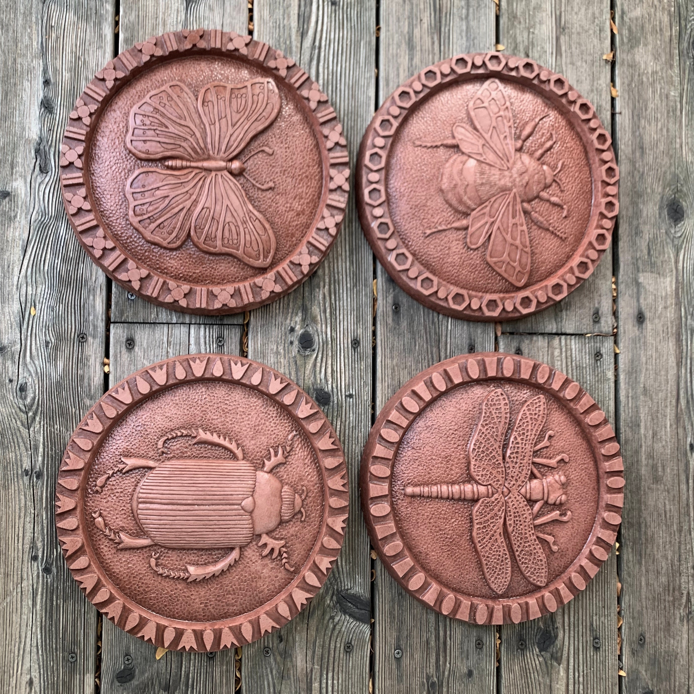 Cast Stone Dragonfly Stepping Stone (terracotta) and Garden Plaque - Etsy
