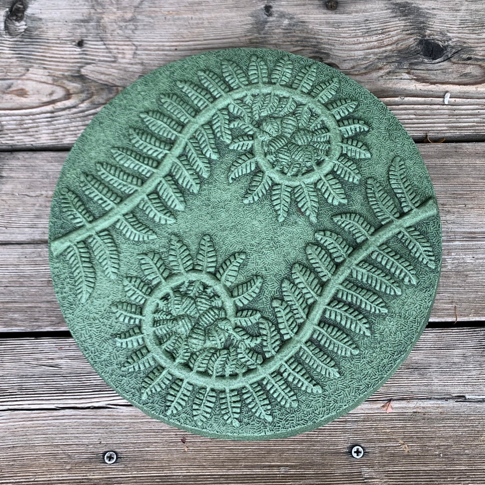 Cast Stone Fern Leaf Fiddlehead Stepping Stone moss Ying | Etsy