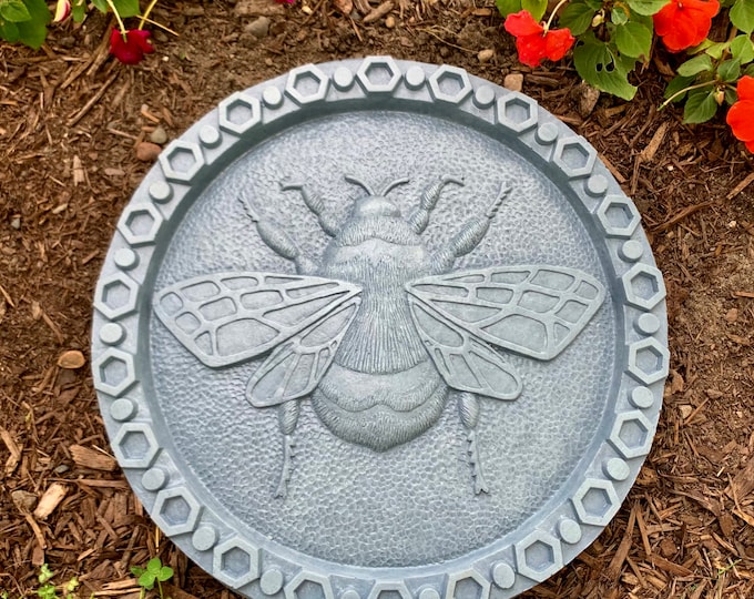 Cast Concrete Bumble Bee Stepping Stone bluestone and Garden | Etsy