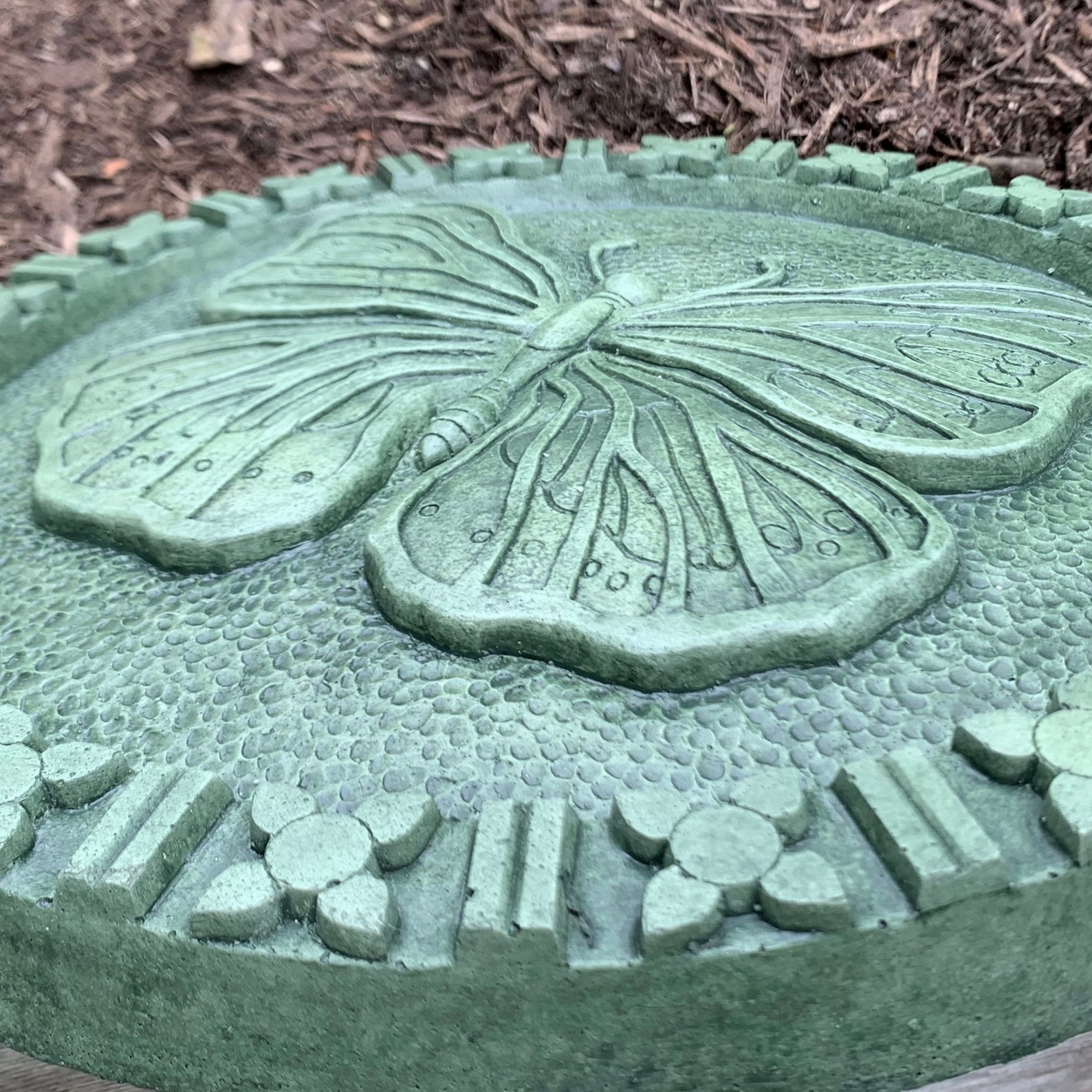 Concrete Butterfly Stepping Stone (moss) Garden Sculpture and Plaque - Etsy