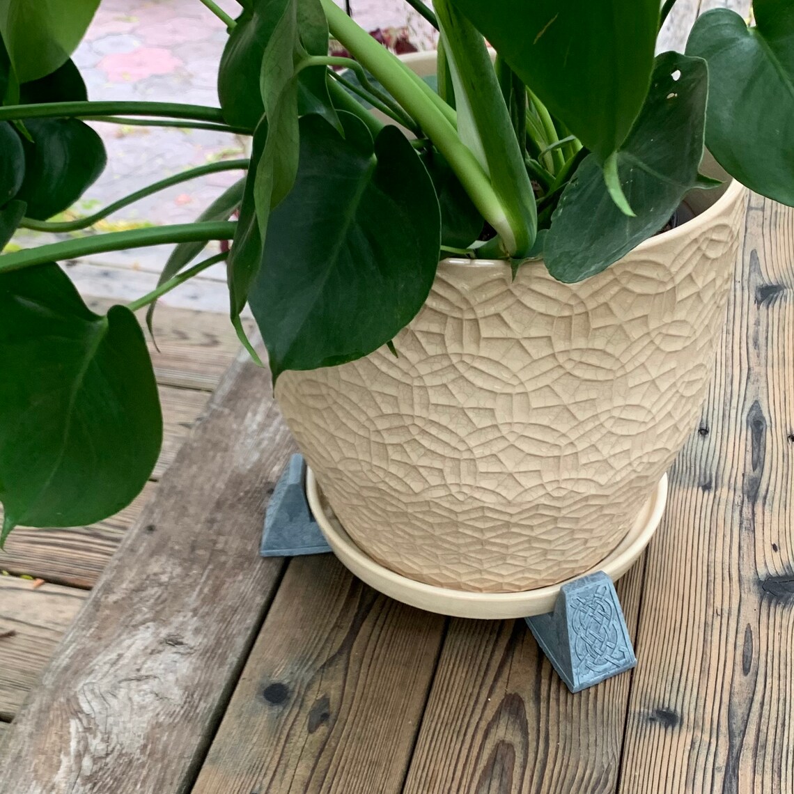 Celtic Knot Pot Feet (bluestone) Set of Three, Irish Home Decor, Garden ...
