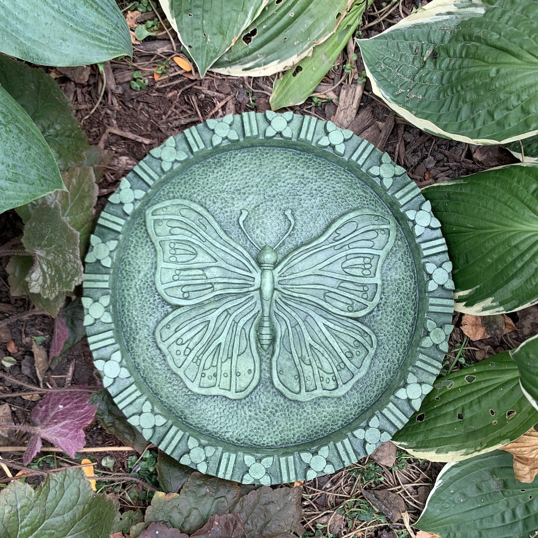 Cast Concrete Butterfly Stepping Stone (moss) and Garden Plaque - Etsy