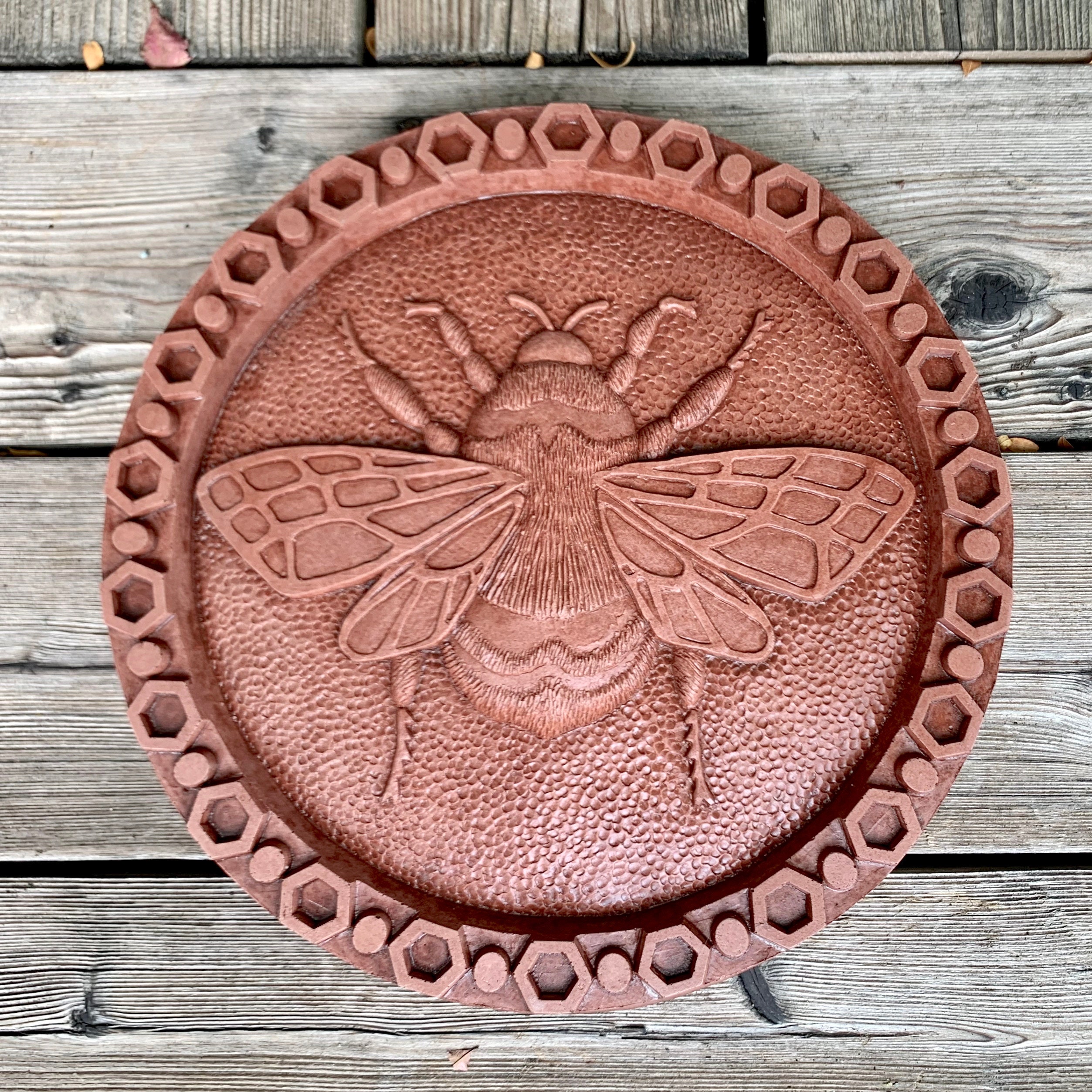 Cast Stone Bumble Bee Stepping Stone terracotta and Garden | Etsy