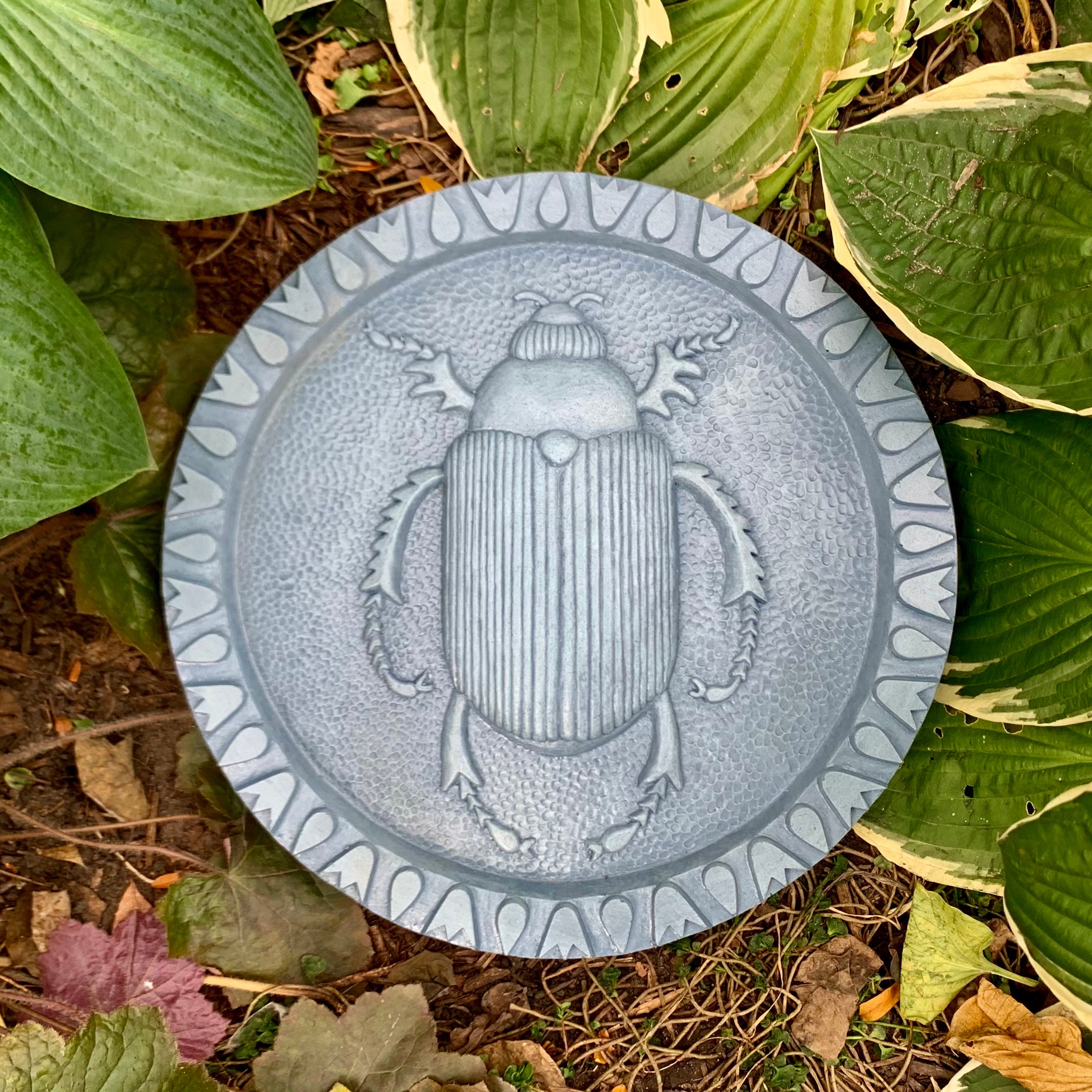 Cast Stone Scarab Beetle Stepping Stone bluestone and Garden | Etsy
