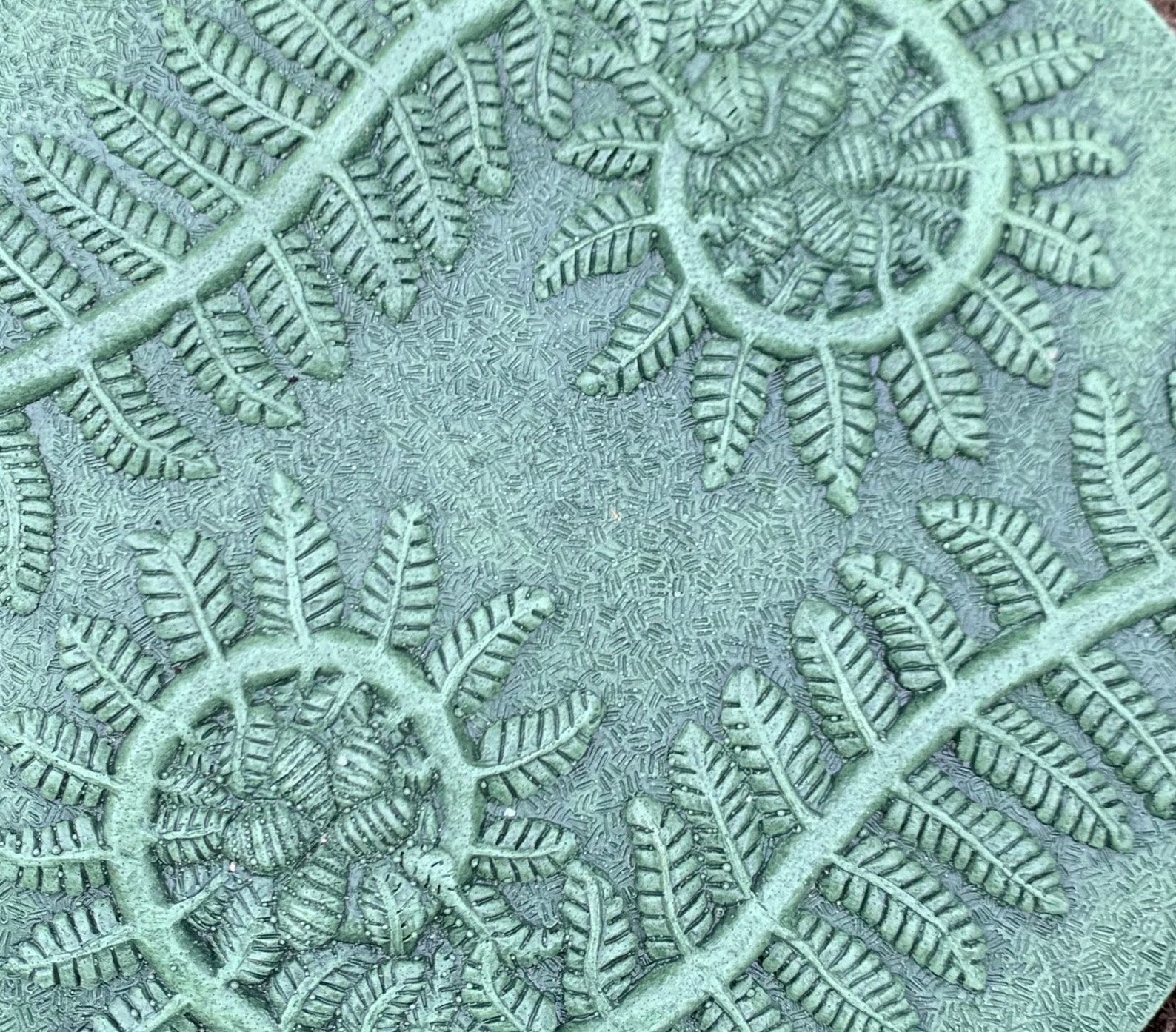 Cast Stone Fern Leaf Fiddlehead Stepping Stone moss Ying - Etsy