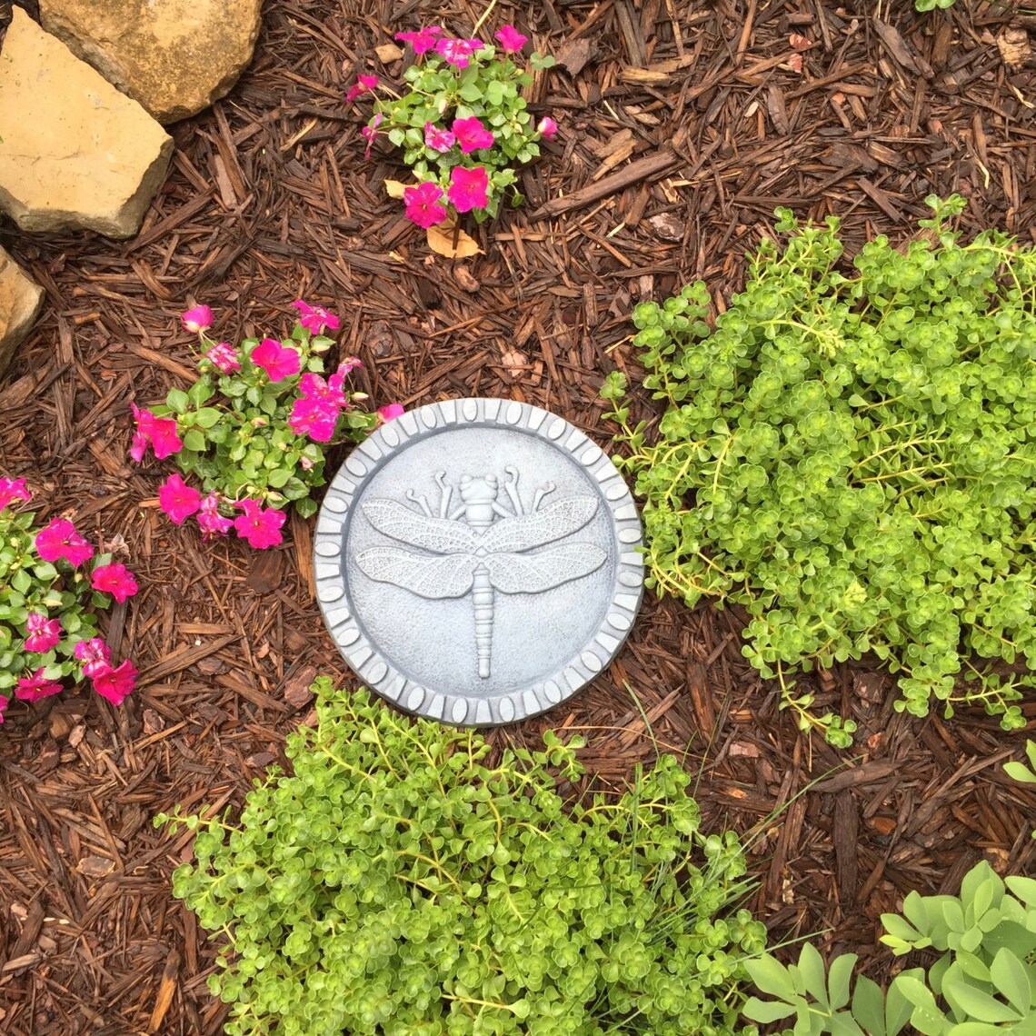 Cast Stone Dragonfly Stepping Stone bluestone Garden - Etsy