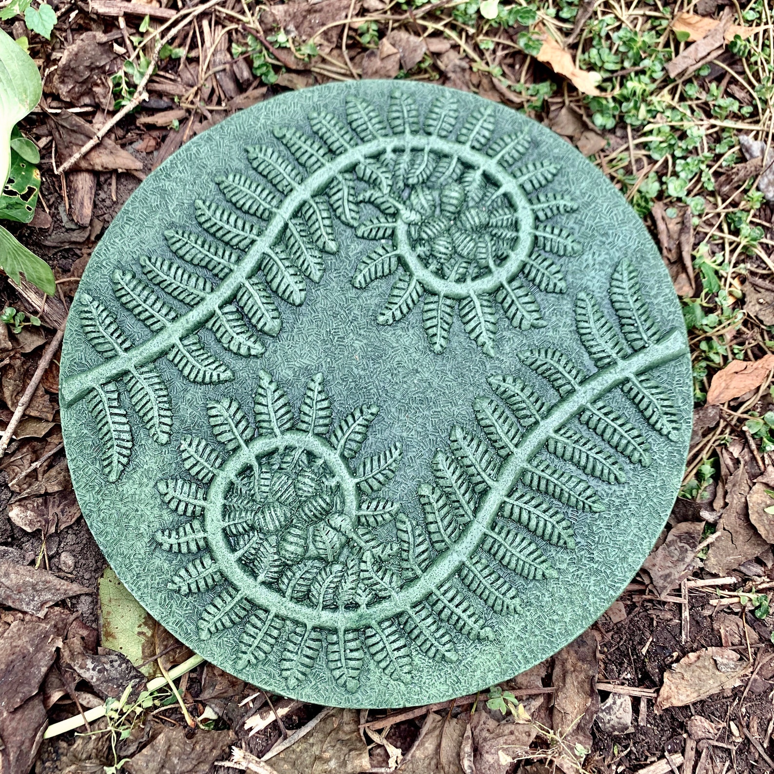 Cast Stone Fern Leaf Fiddlehead Stepping Stone moss Ying | Etsy