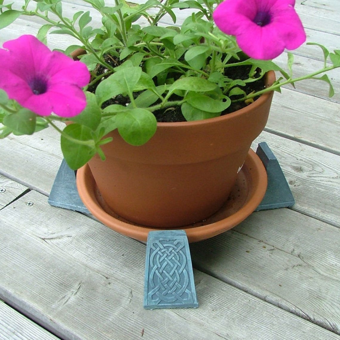Celtic Knot Pot Feet (bluestone) Set of Three, Irish Home Decor, Garden ...