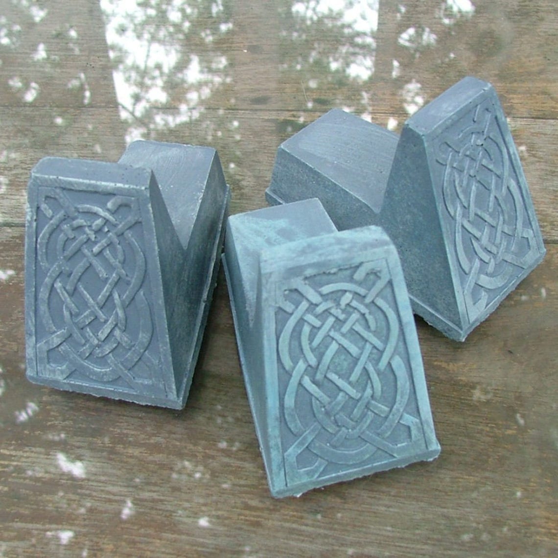 Celtic Knot Pot Feet (bluestone) Set of Three, Irish Home Decor, Garden ...