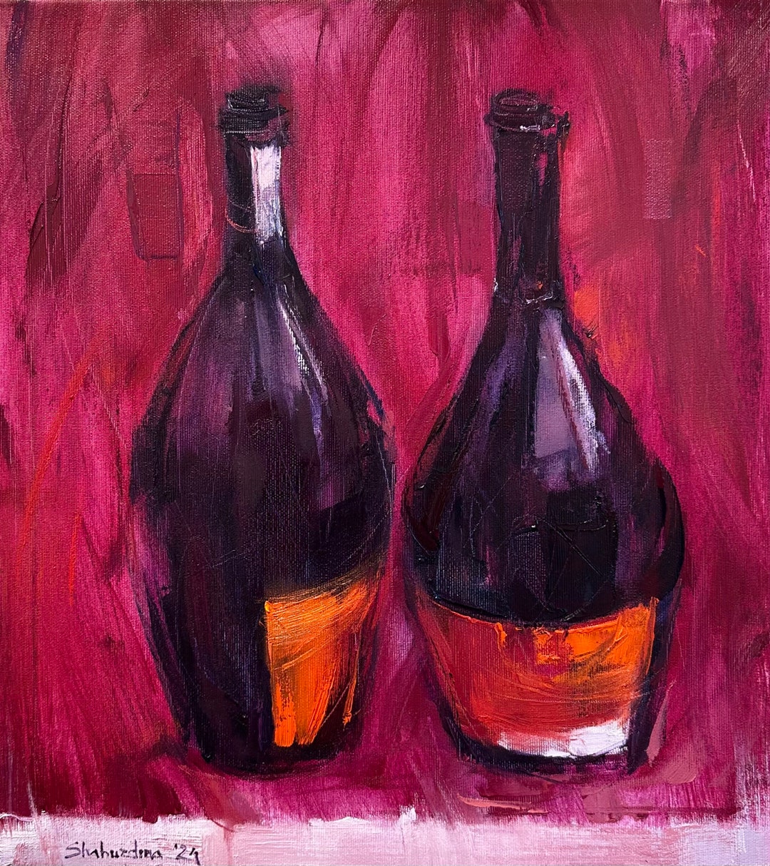 Prosecco White. Oil Painting on Canvas. Contemporary Art Israel - Etsy