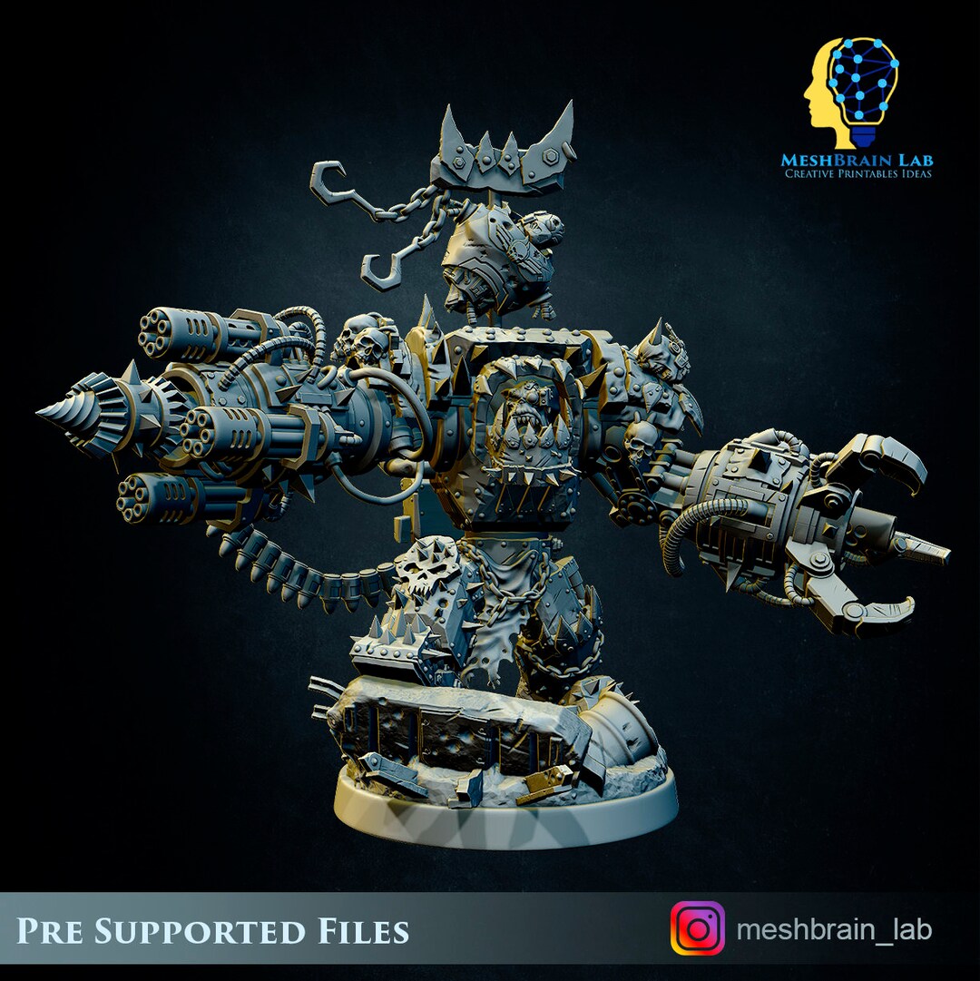Ork Warlord Gutkan Bonesmasha Warboss Megaboss in Heavy Armor for Sci ...