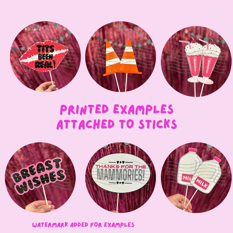 Breast Cancer Party Props (digital Download) Mastectomy, Survivor ...