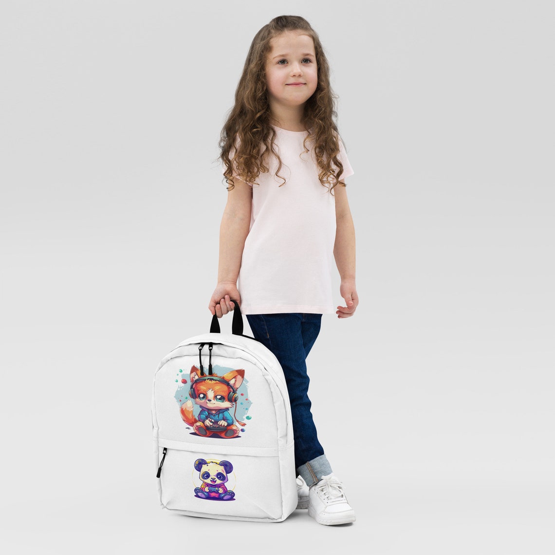 Adorable Cute Gaming Fox With Headphones Colorful and Bright Backpack ...