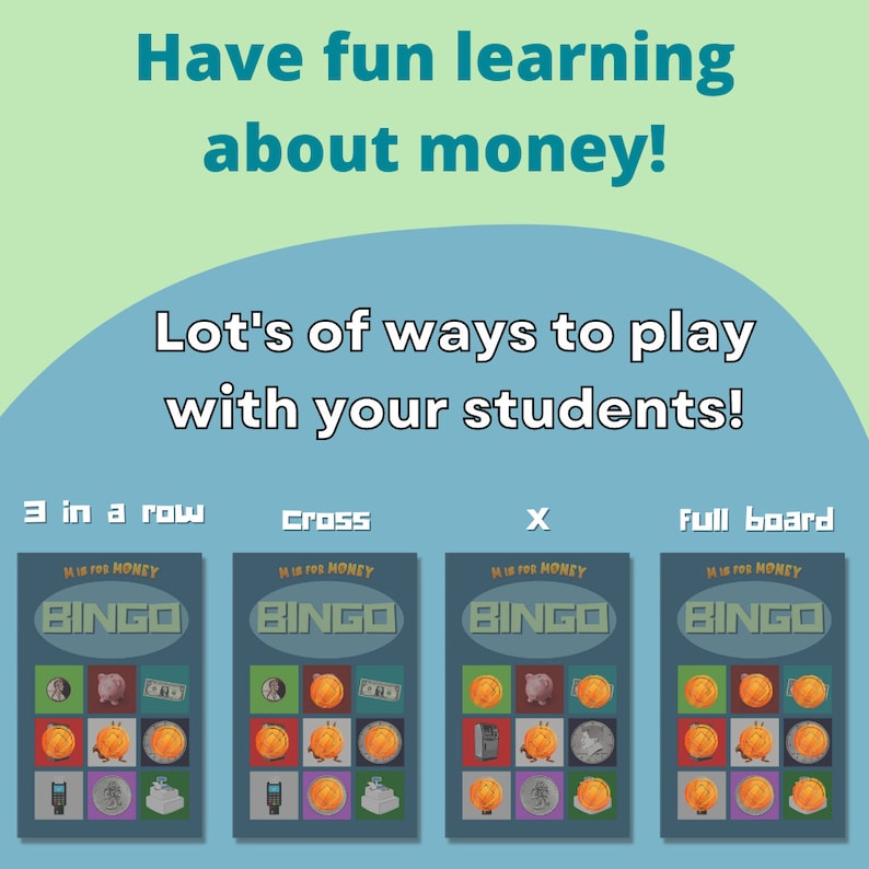 Kids Money Bingo Game | Financial Education for Kids | Financial ...