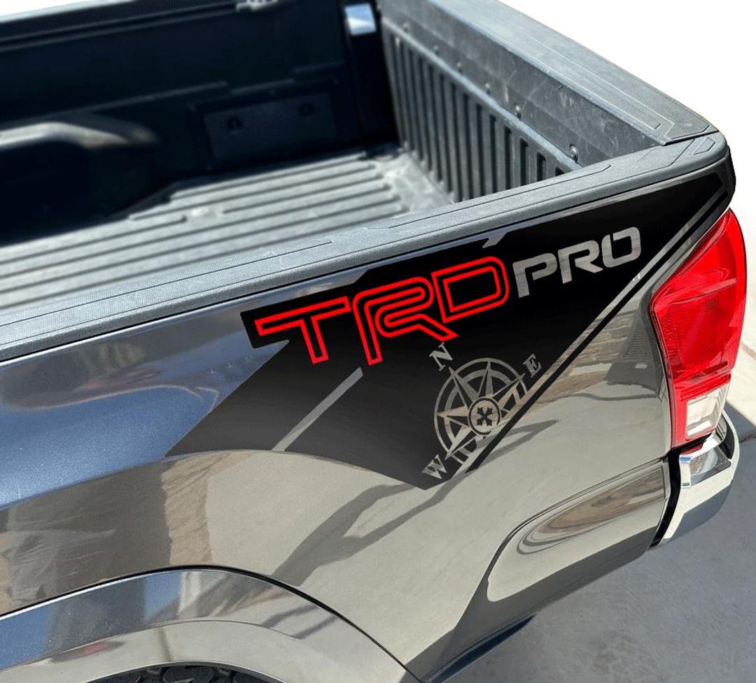 TRD PRO Decals Tacoma Truck Fit Toyota Bedside Decal Sticker Vinyl Pair ...
