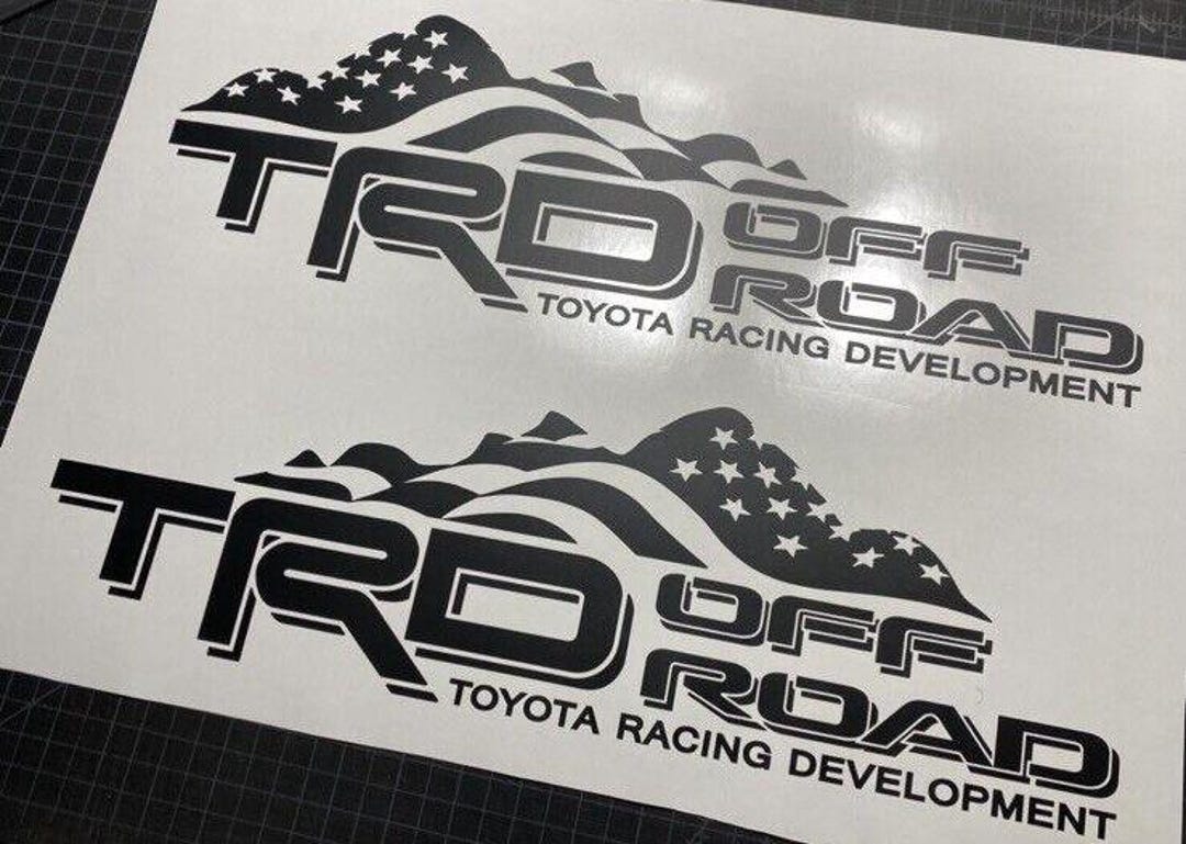 TRD off Road Decals: American Flag Toyota Truck Bedside Vinyl Sticker ...