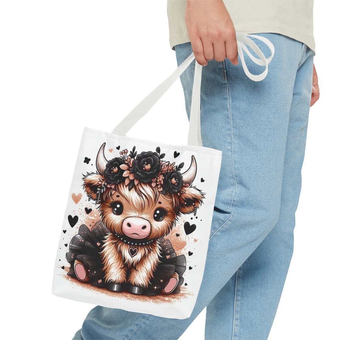 Adorable Fancy Cow Tote Bag AOP - Etsy