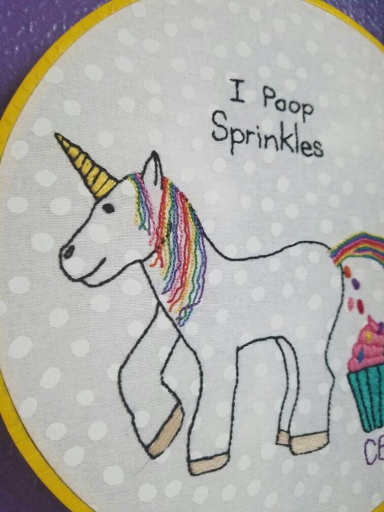 I Poop Sprinkles Unicorn Embroidery - Etsy