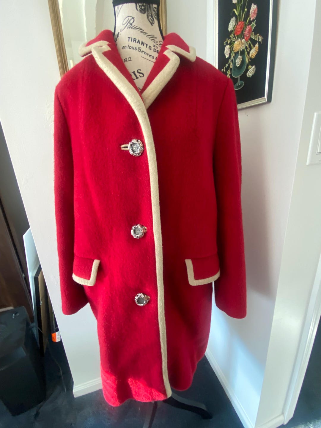 Vintage Lodenfrey Red Car Coat, M/L Ladies - Etsy
