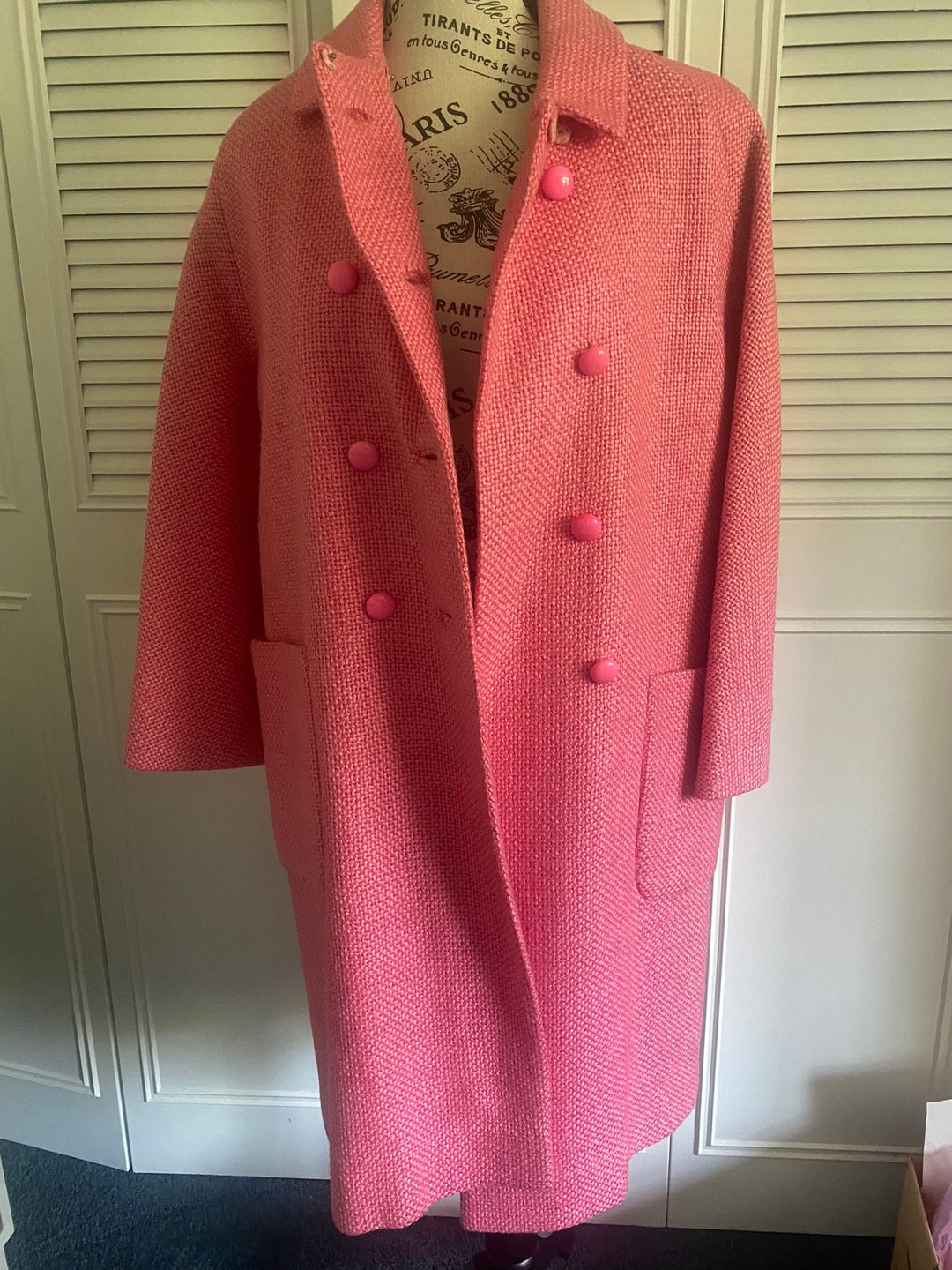 Vintage Preppy Pink Ladies Full Length Spring/light Winter Over Coat - Etsy