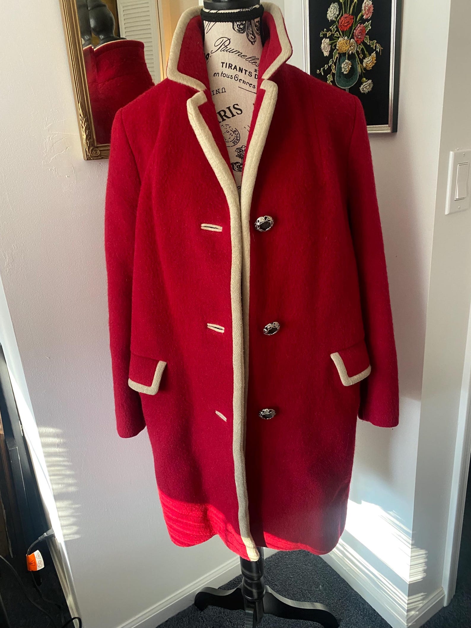 Vintage Lodenfrey Red Car Coat, M/L Ladies - Etsy