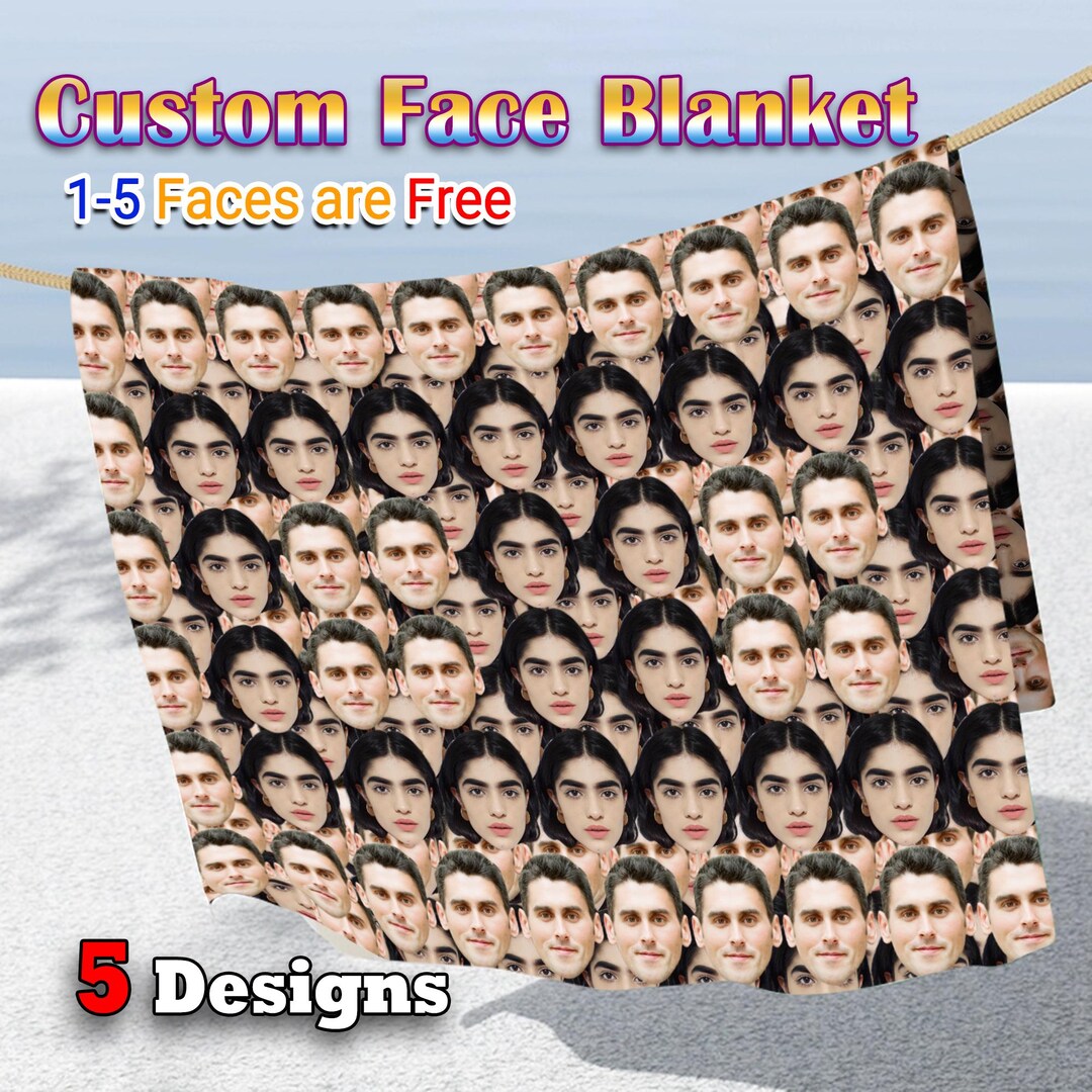 Custom Face Blanket, Personalized Photo Face Blanket, Funny Photo ...
