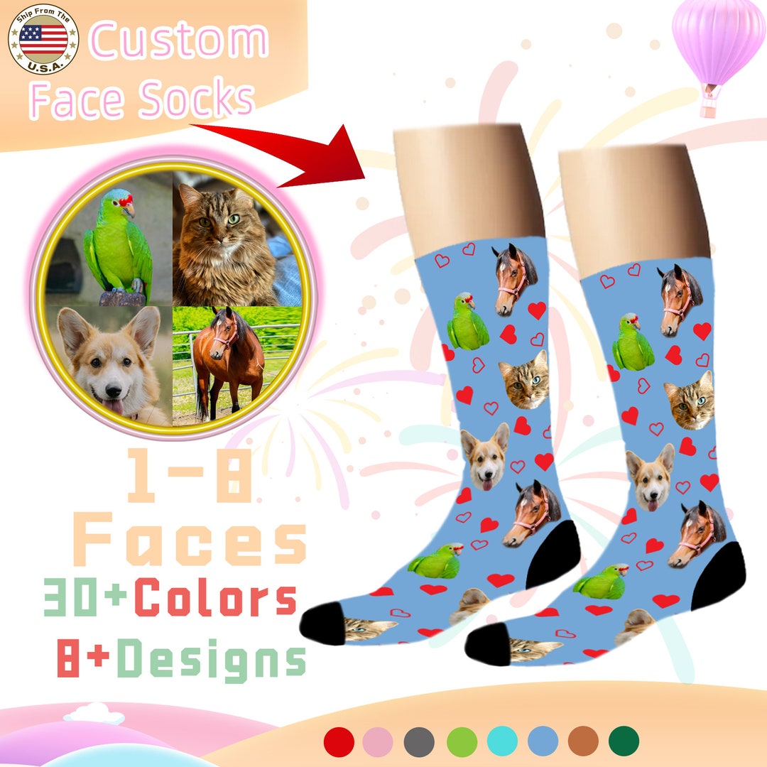 Personalized Pet Socks,funny Faces and Text on Socks,custom Socks With ...
