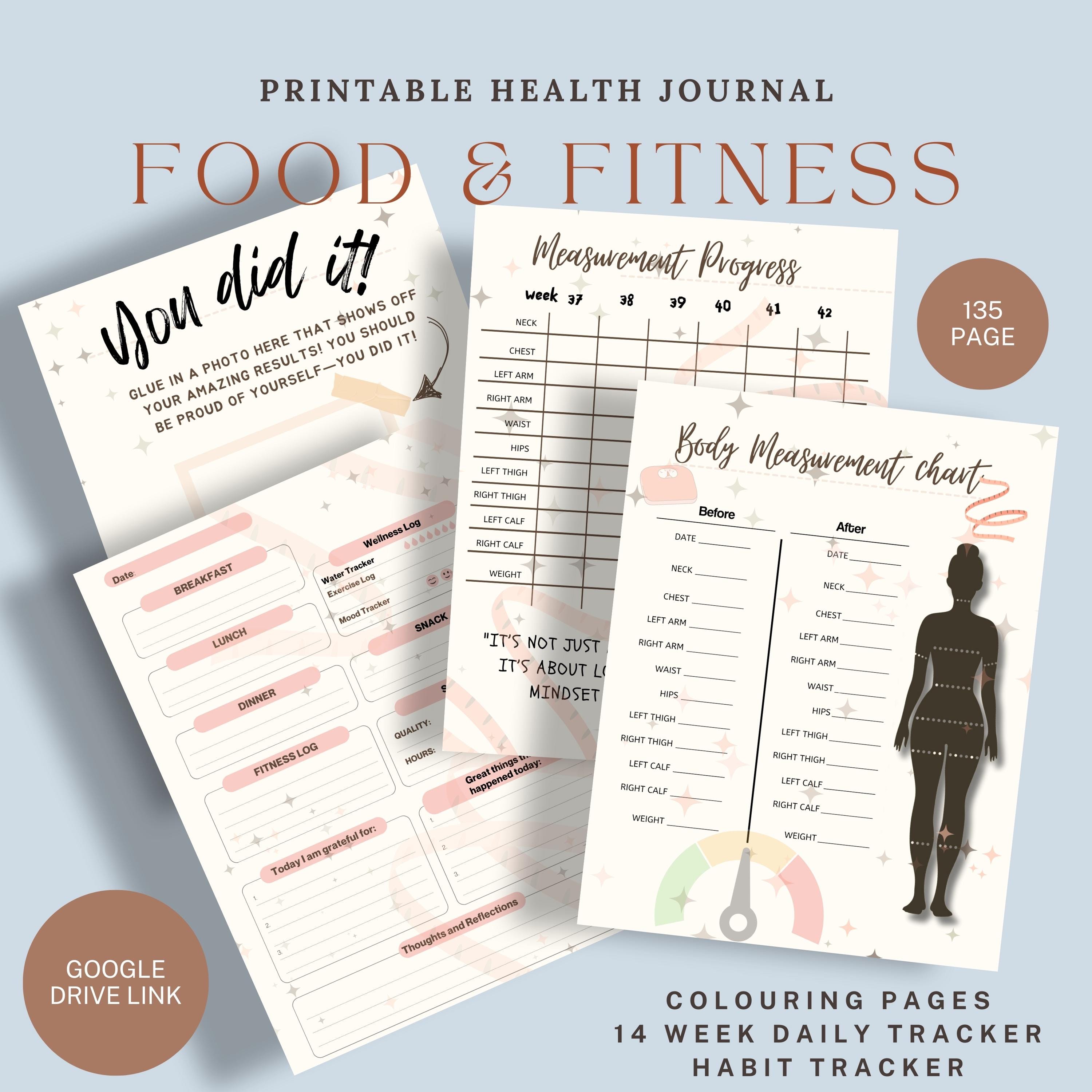 Weight Loss Tracker Journal Printable Digital Weight Loss Chart Wkly ...