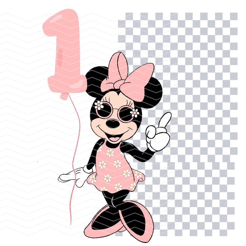 Minnie With a 2 Balloon - Etsy