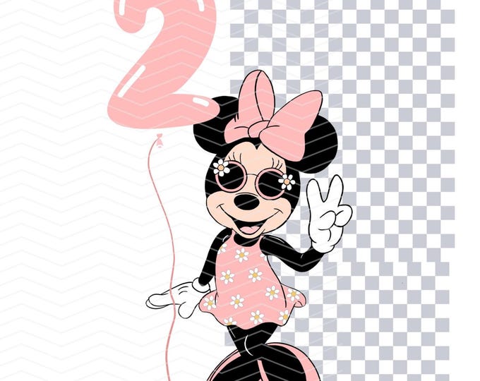 Minnie Mouse Second Birthday Peace Sign Clipart - Etsy Canada