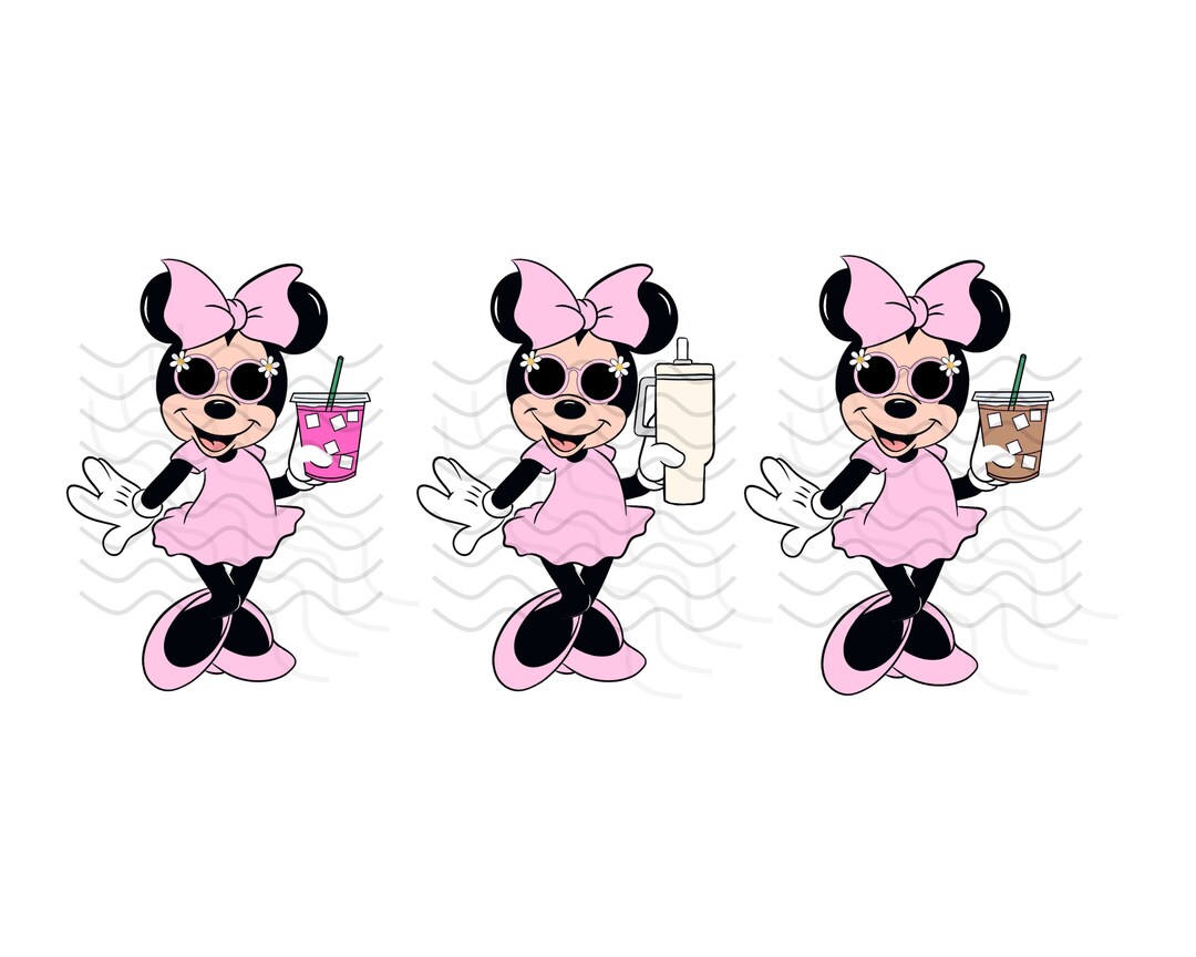 Minnie Mouse Stanley and Iced Coffee Clipart Bundle, PNG Files - Etsy