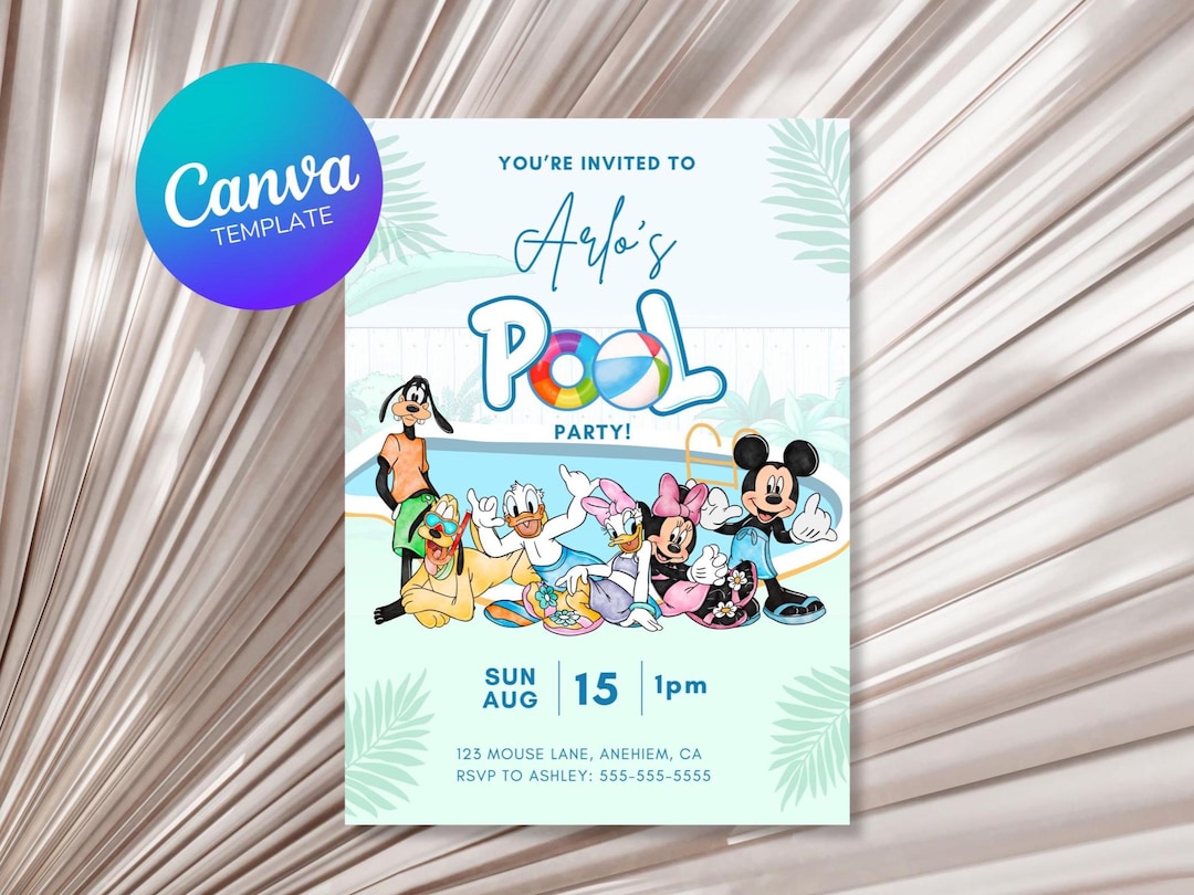 Mickey & Friends Birthday Pool Party, Mickey Donald, Minnie, Goofy ...