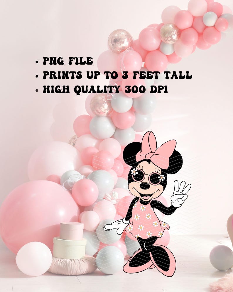 Minnie Mouse Third Birthday With Three Fingers and Balloon Clipart ...