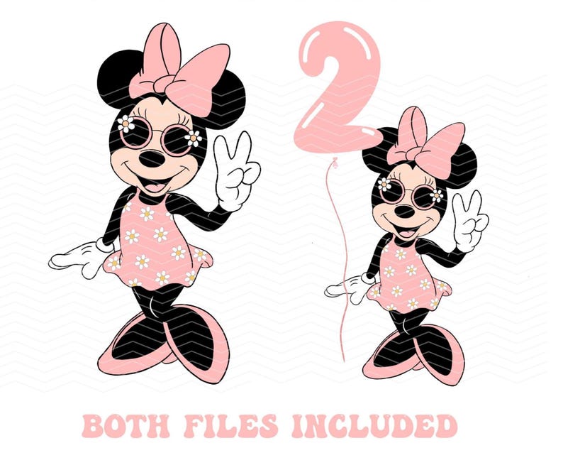 Minnie Mouse Second Birthday With Two Balloon Clipart, Oh Twodles ...