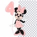 Minnie Mouse Fourth Birthday Four Fingers - Digital Clipart | Minnie ...