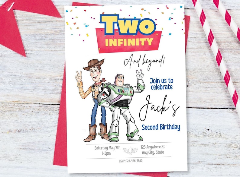 Two Infinity & Beyond Birthday Invitation, Second Birthday Toy Story ...