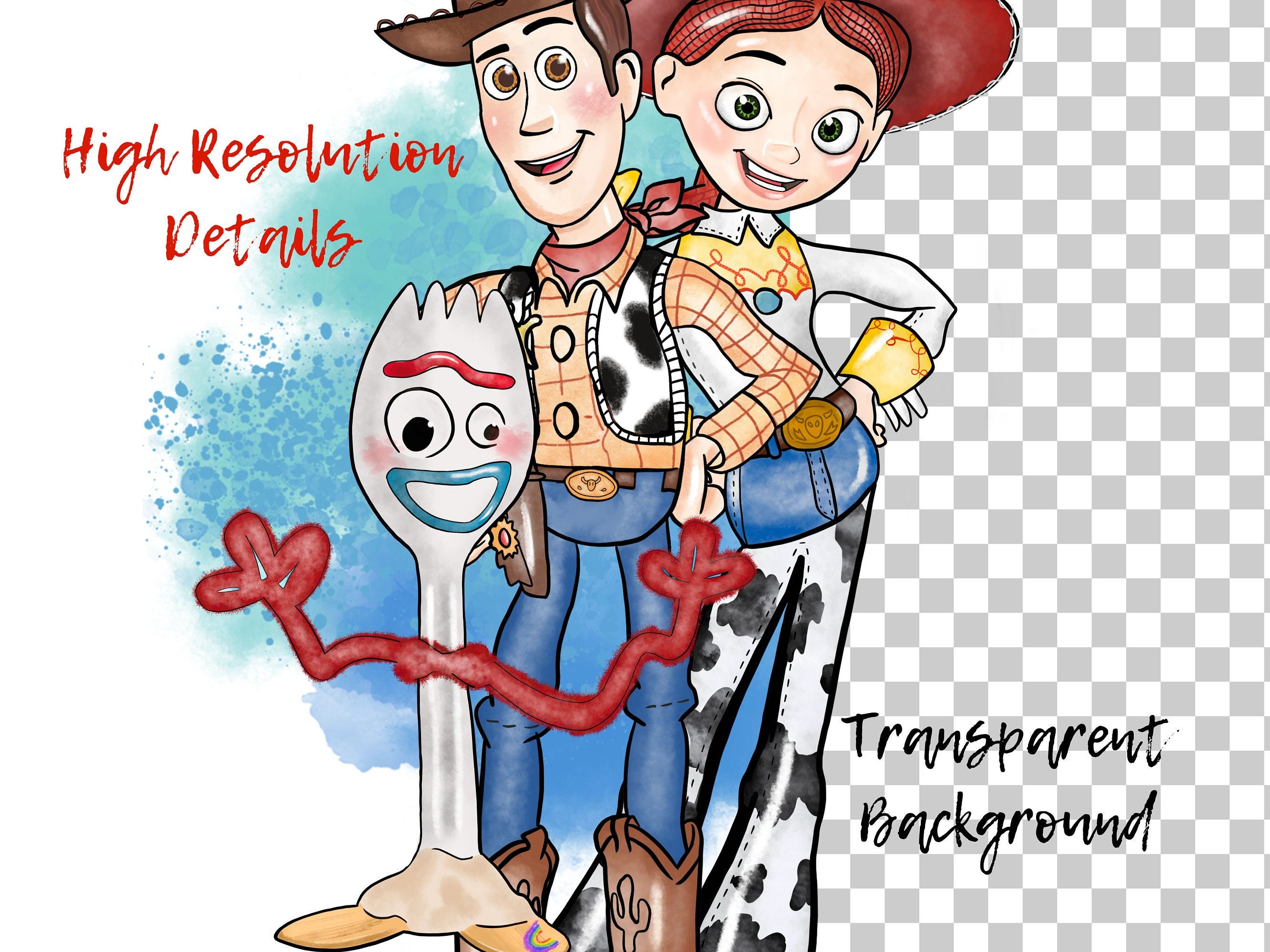 Toy Story Watercolor Clipart, High Resolution | Woody, Buzz Lightyear ...