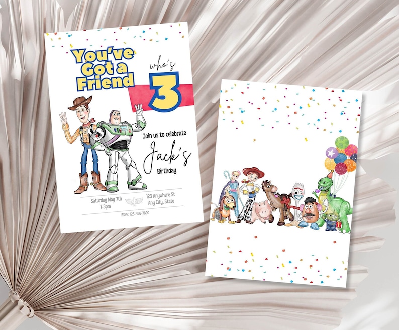 Third Birthday Toy Story Invite, You've Got a Friend Who's Three ...