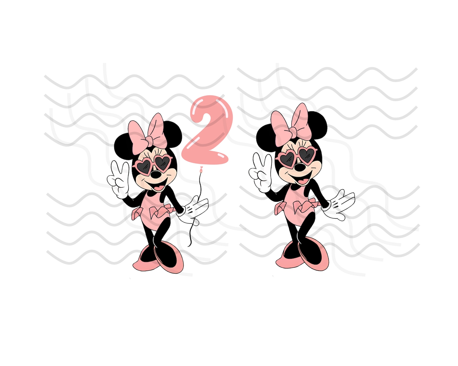 Minnie Mouse Second Birthday, Two Fingers, Bathing Suit Clipart Bundle ...