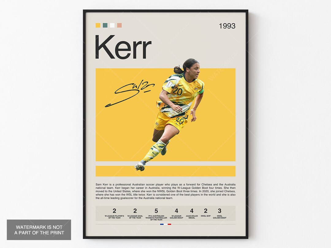 Sam Kerr Poster, Matildas Poster, Soccer Gifts, Sports Poster, Football ...