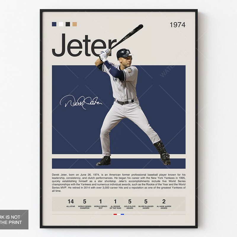 Derek Jeter Poster - Etsy