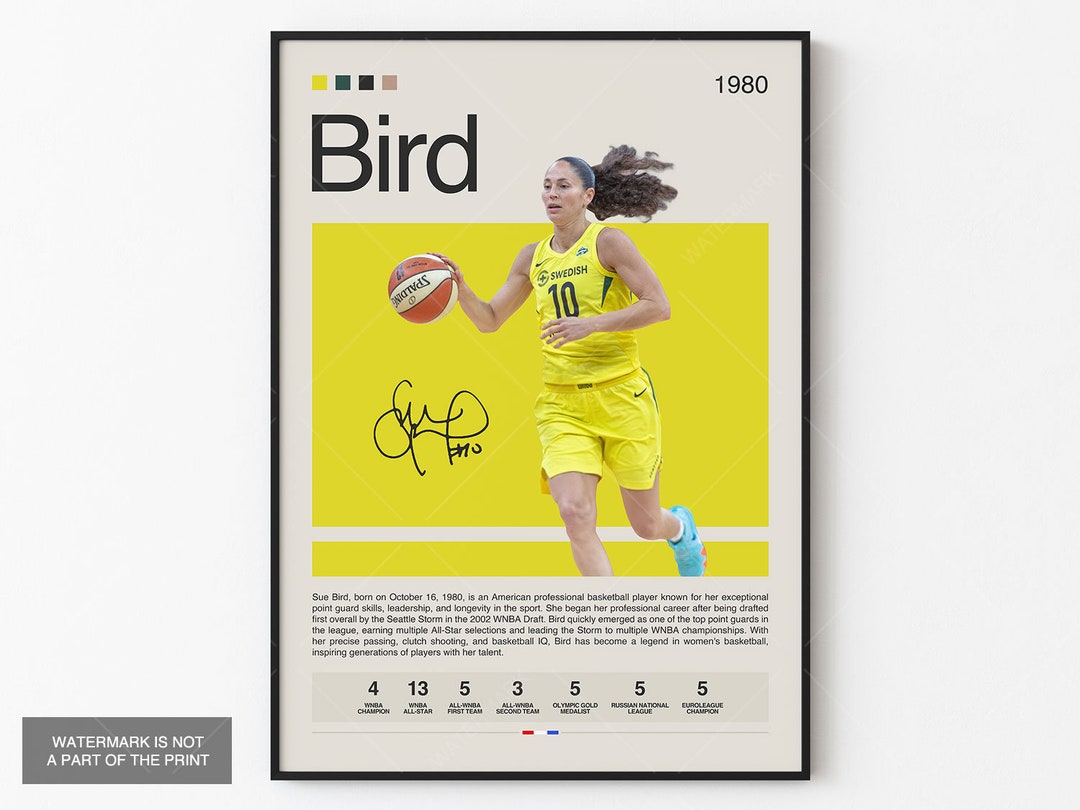 Sue Bird Poster, Seattle Storm Poster, WNBA Poster, Sports Poster, Mid ...